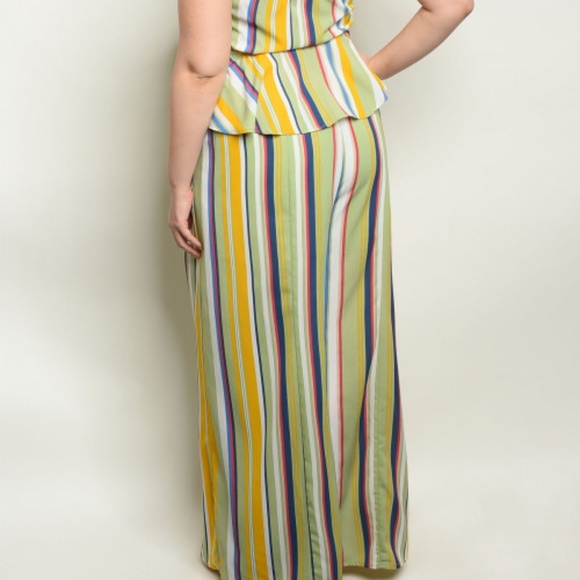Pants & Jumpsuits | Gorgeous 2 Piece Lime And Yellow Pant Set Plussize ...